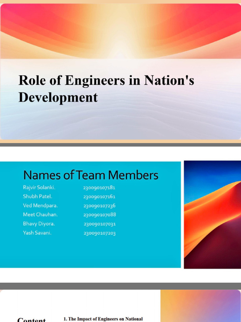 Role of Engineers in Nation's Development | PDF