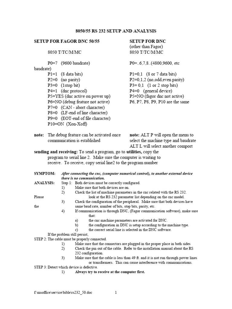 RS232 Setup for CNC Communication | PDF | Computer Engineering | Computing