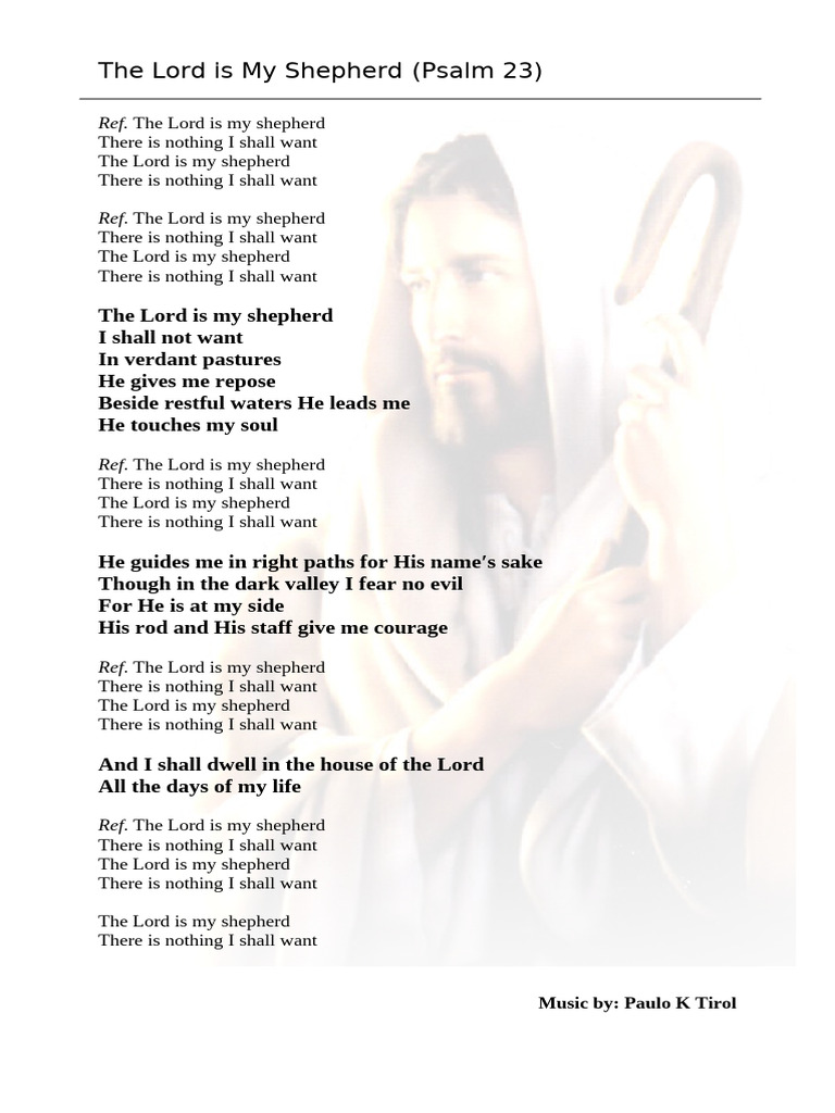 Psalm 23: The Lord is My Shepherd | PDF