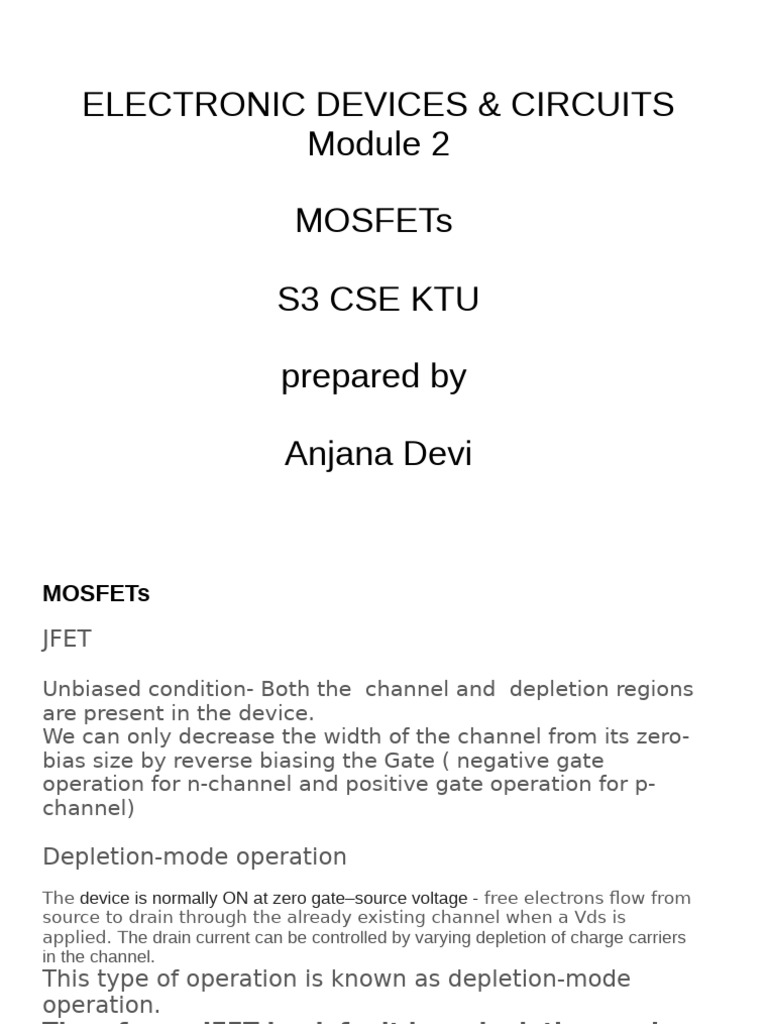 Edc 2 | PDF | Field Effect Transistor | Mosfet