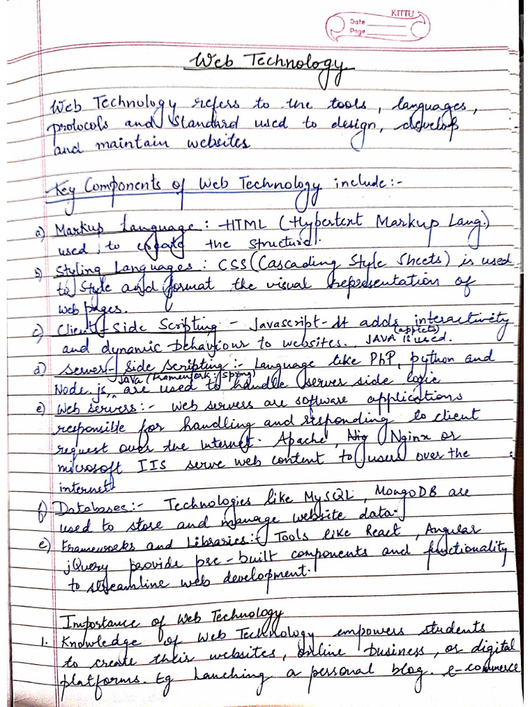 WT Unit 1 Part 1 | PDF