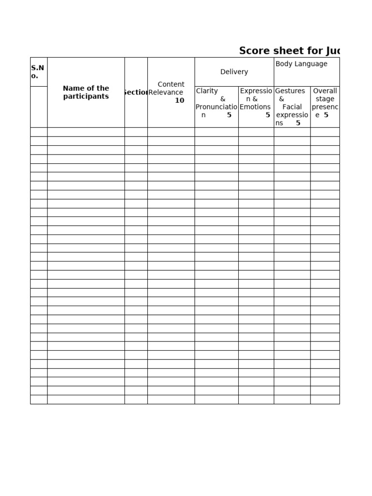 Poetry Recitation Judging Criteria | PDF