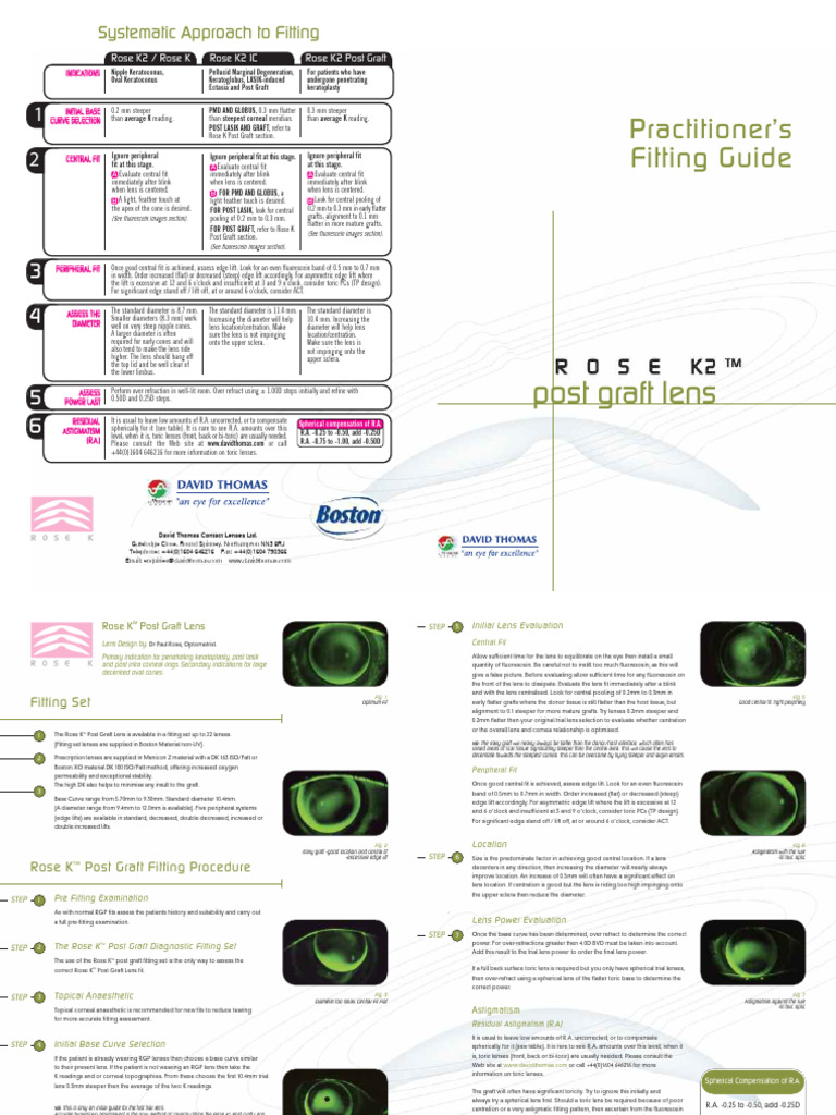 Rose K Post Graft Lens Fitting Guide | PDF | Contact Lens | Ophthalmology