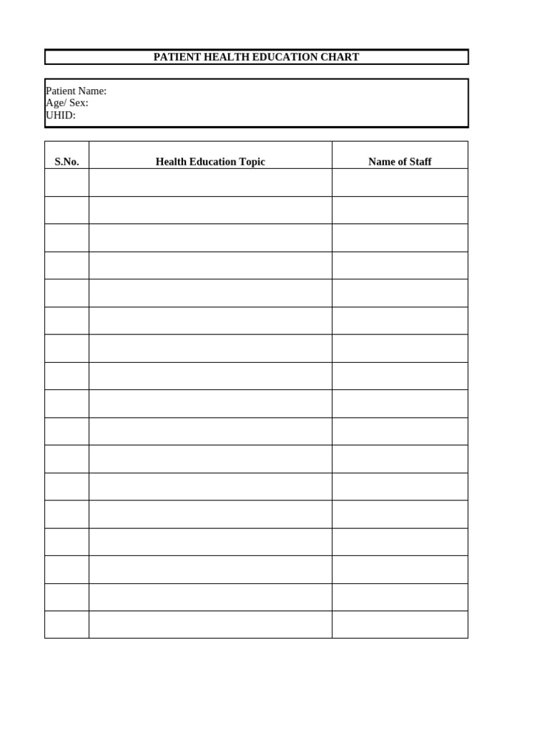 Health Education Chart | PDF