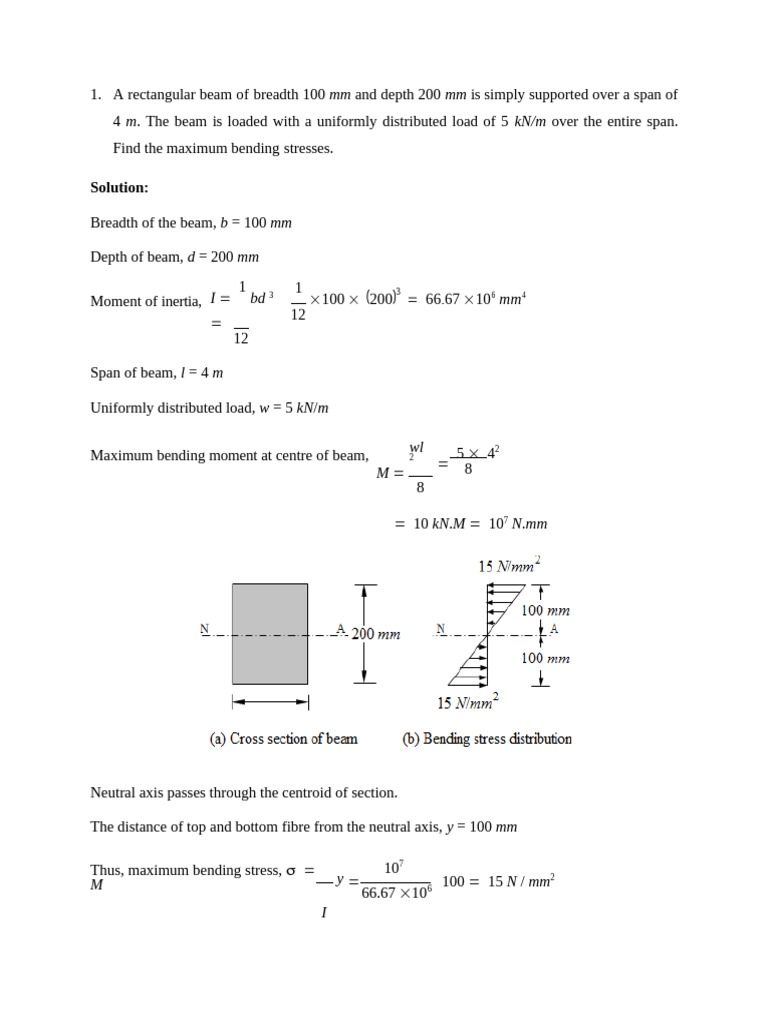 Unit III Tutorials With Ans | PDF | Bending | Beam (Structure)