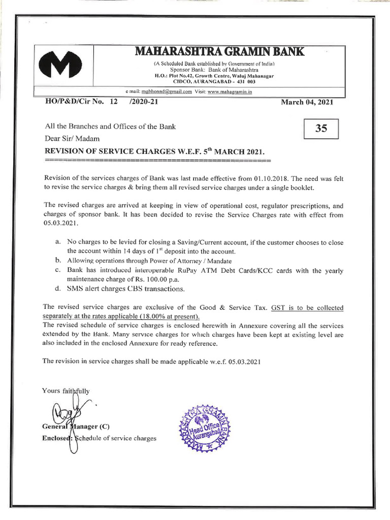 Service Charges | PDF