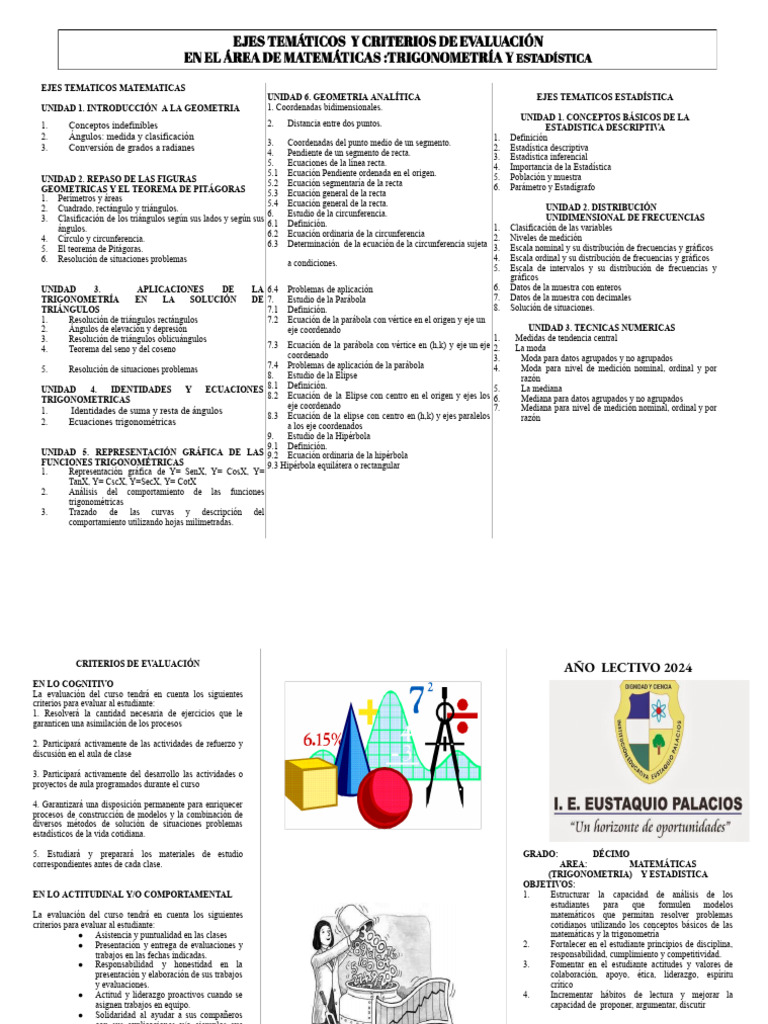 Plegable Matem-Ticas 10 - EUSTAPA 2024 | PDF | Funciones trigonométricas | Triángulo