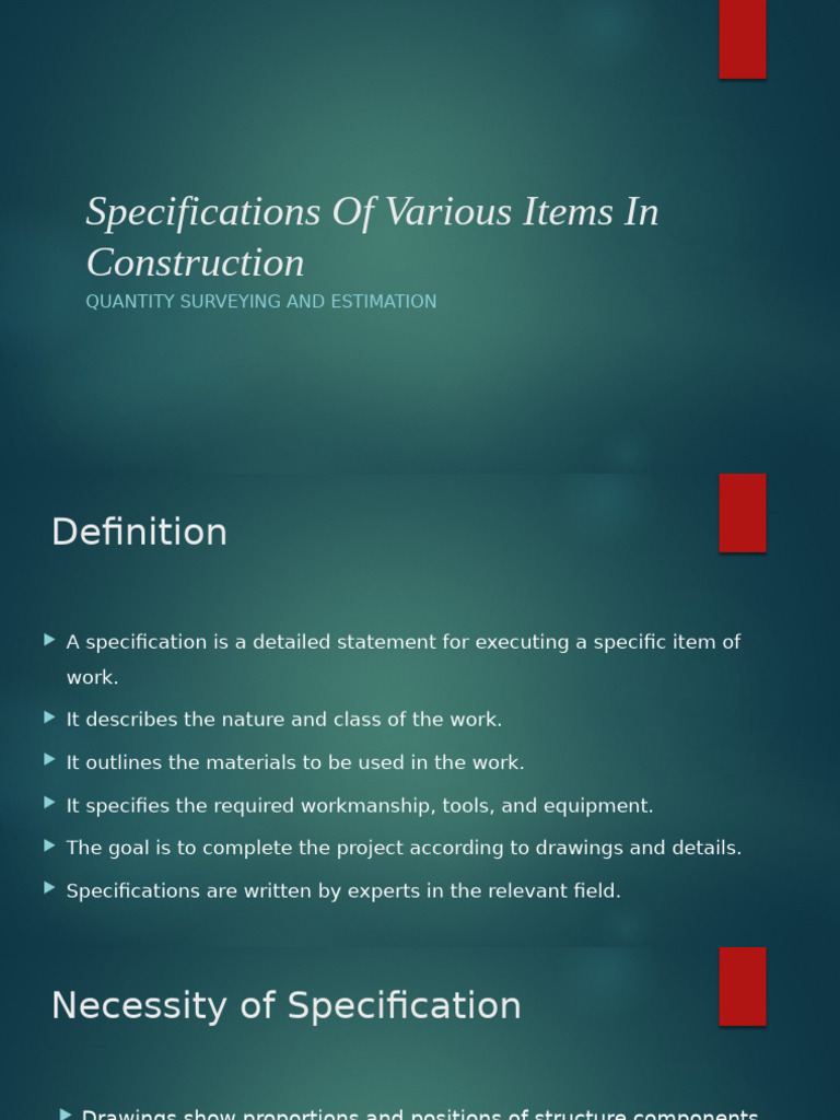Construction Specification Guidelines | PDF | Specification (Technical ...