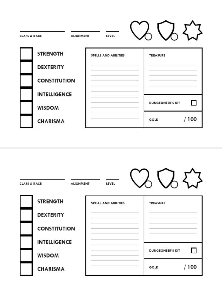 Victory Basic - Character Record Sheet | PDF