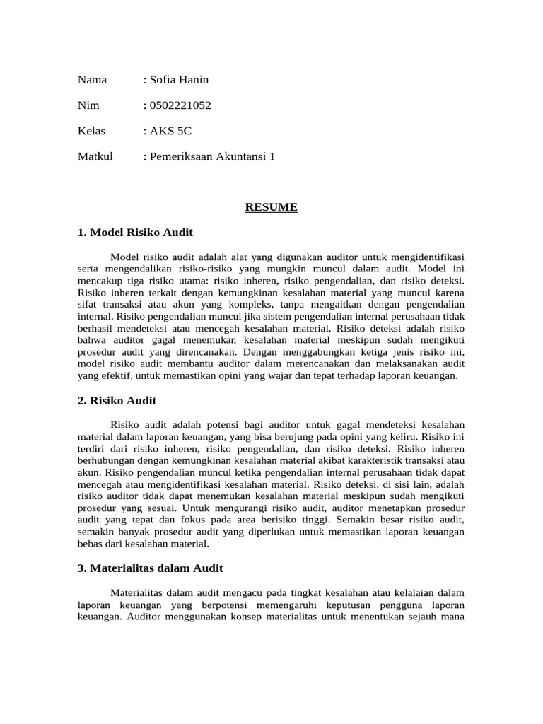 Resume 8 PAK 1 - Sofia Hanin - 0502221052 - AKS 5C | PDF