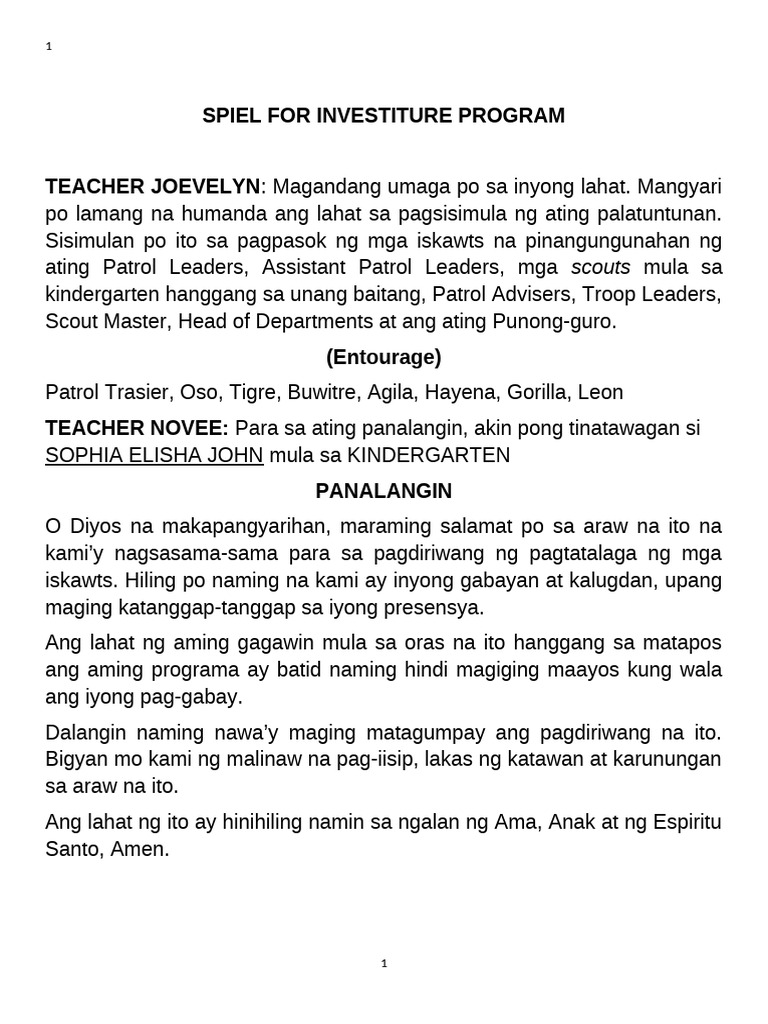 Investiture Program 2024 Final Nov. 27 | PDF