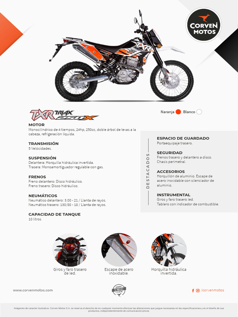 TXR 250 X Print | PDF | Motocicleta | Fabricantes de automóviles
