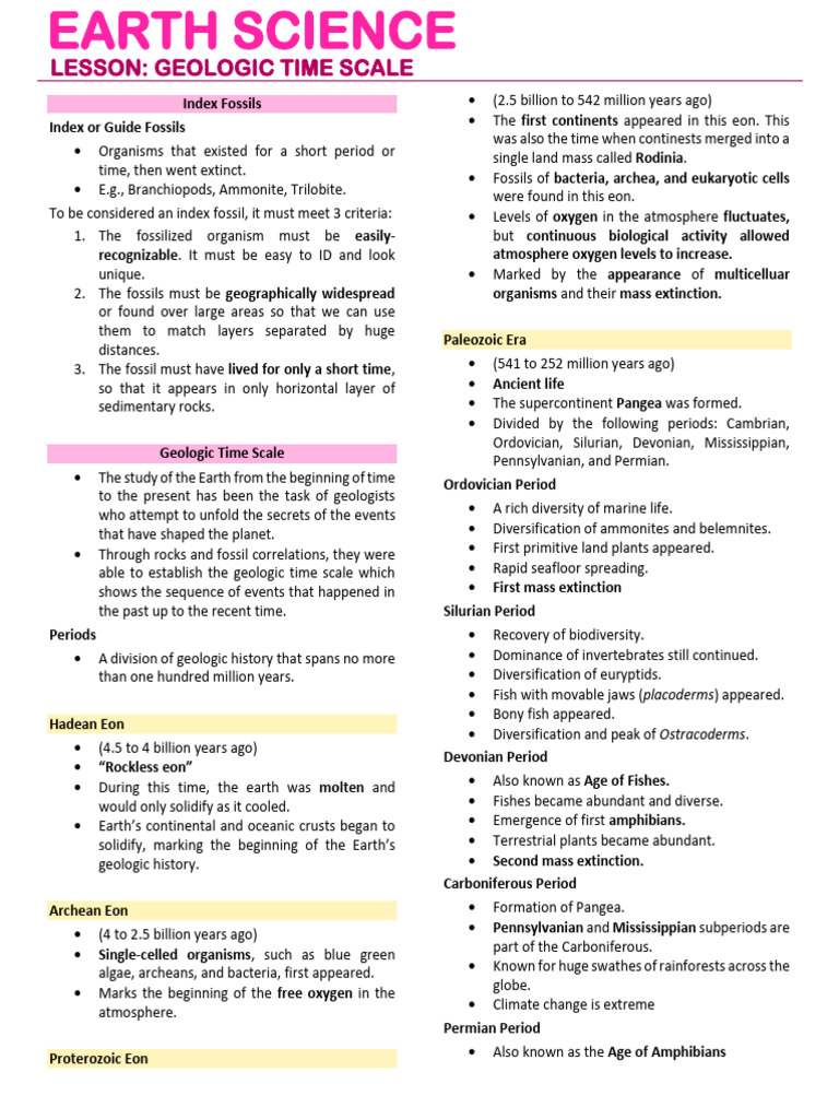 EarthSci - Geologic Time Scale | PDF | Earth Sciences | Geology