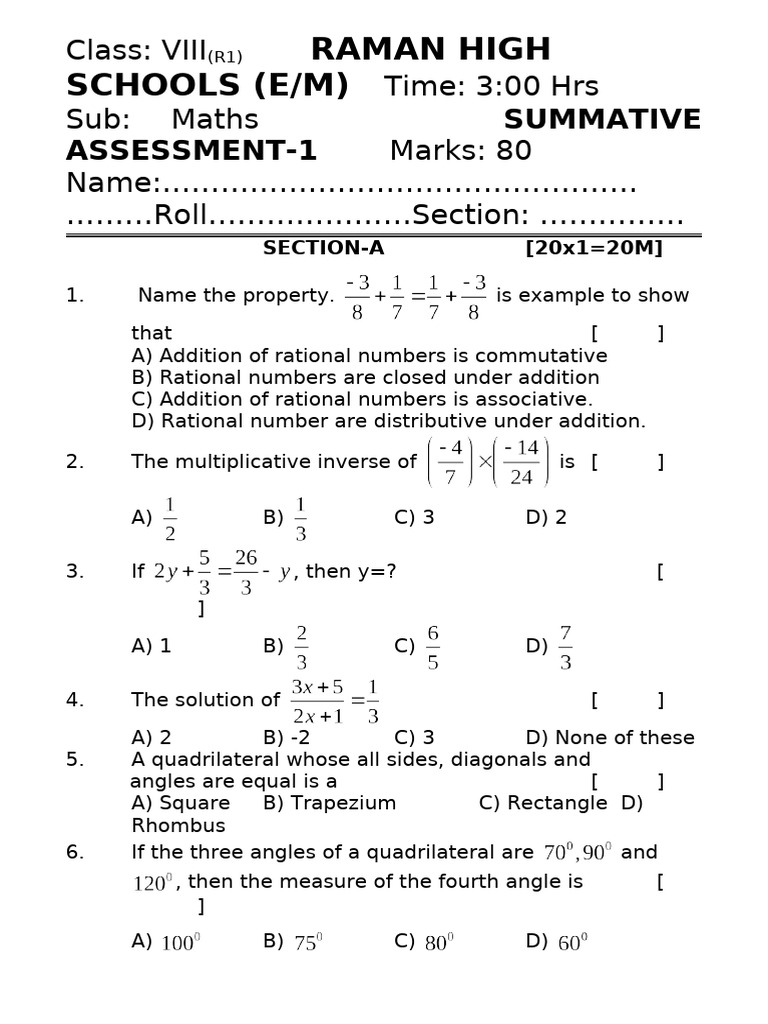 8 R1 Maths | PDF | Rectangle | Elementary Geometry