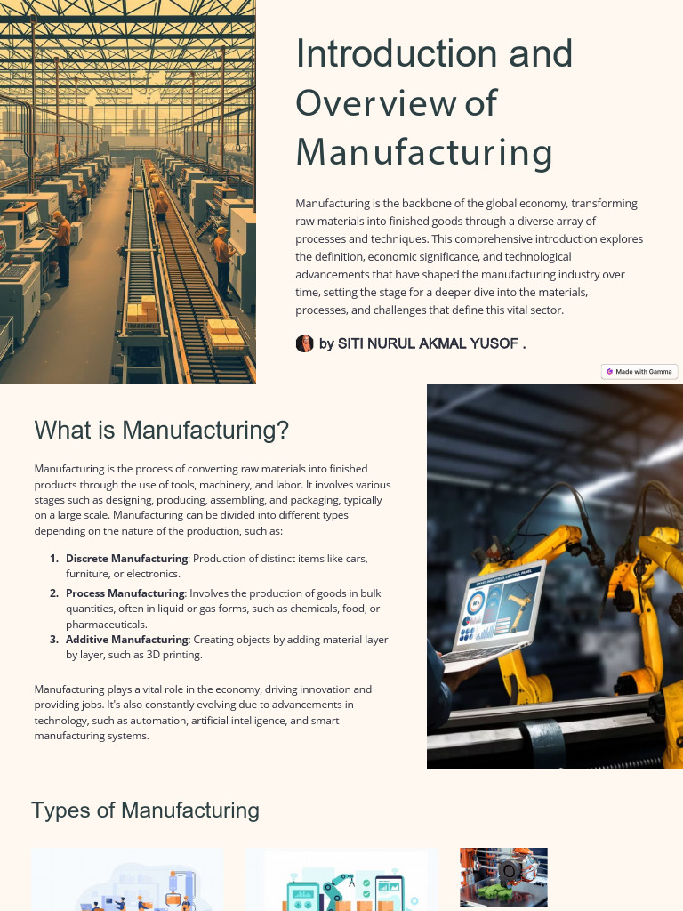 Introduction and Overview of Manufacturing | PDF | Materials Science ...