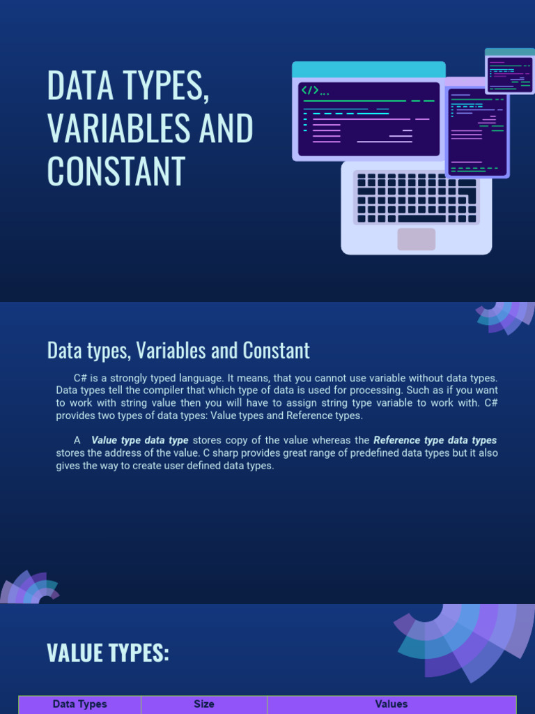 Data Types Variables And Constant Pdf Data Type Integer Computer Science