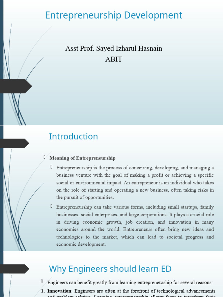 Entrepreneurship Development | PDF | Entrepreneurship | Pollution