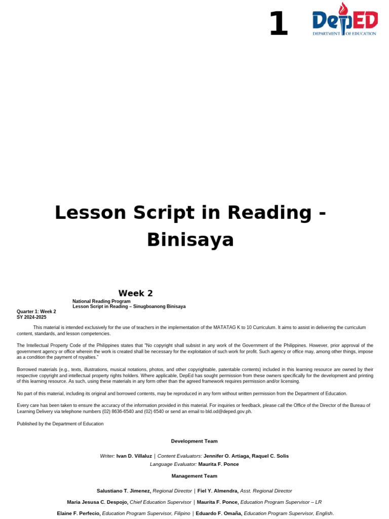 CO 2024 LS Grade1 NRP q1 Week2 | PDF | Phonics | Written Communication