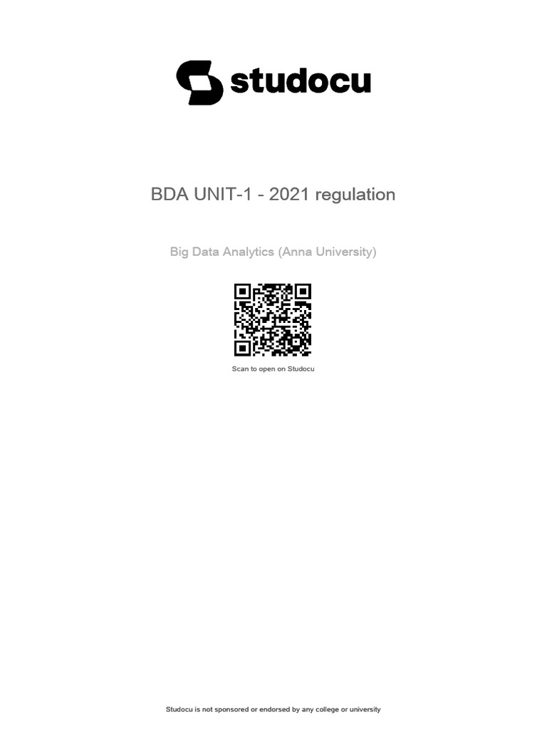 BDA Unit 1 Book | PDF | Data | Data Analysis