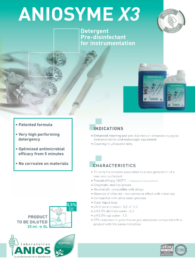 INstrument Disinfectant - ANIOSYME X3 - Catalogue | PDF