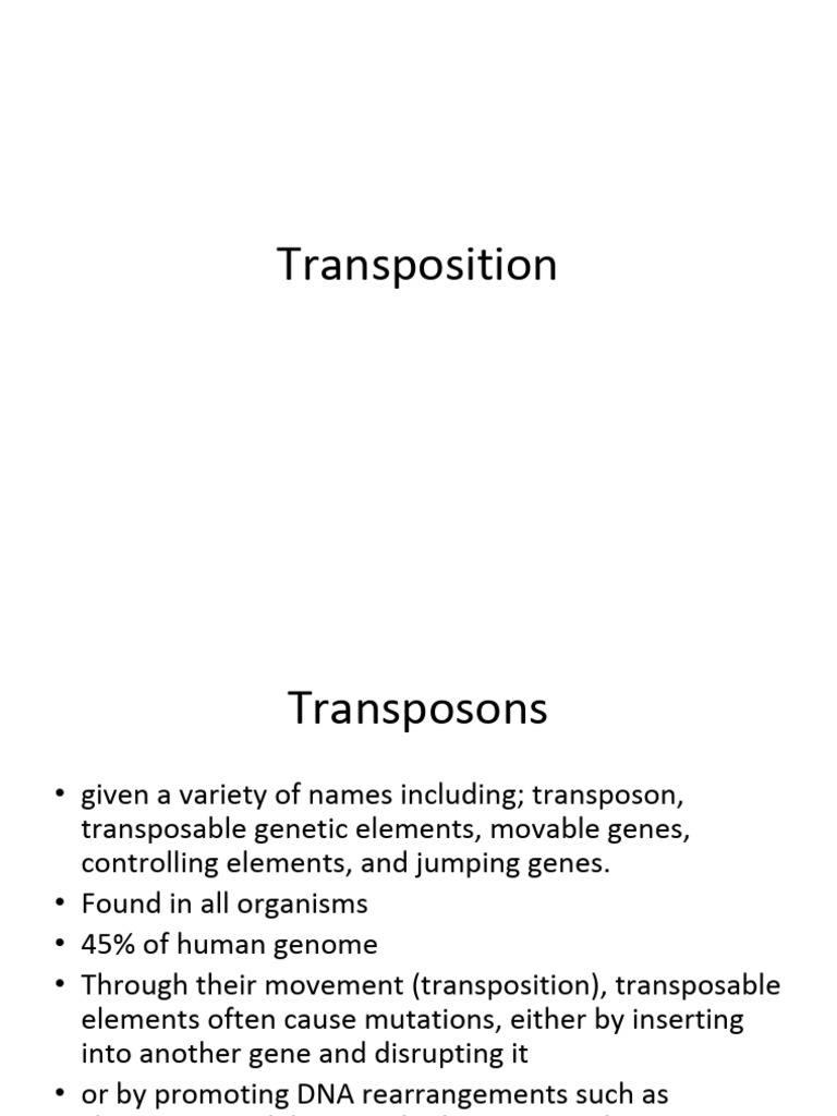 Transposons and Transposition | PDF | Transposable Element | Nucleic Acids