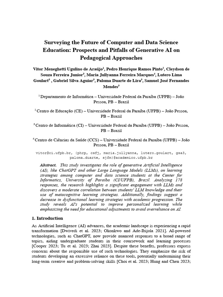 Surveying The Future of Computer and Data Science Education Prospects ...