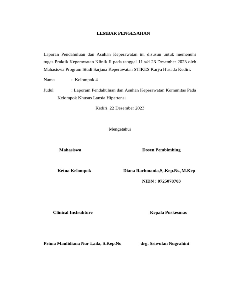 Lembar Pengesahan PKM | PDF