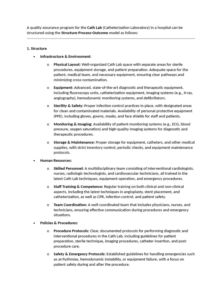 Cath Lab QA Program Reference | PDF | Catheter | Cardiology
