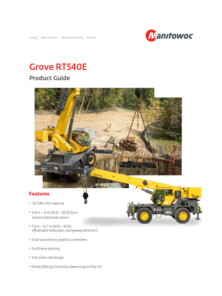 RT540E Product Guide Imperial | PDF | Crane (Machine) | Truck