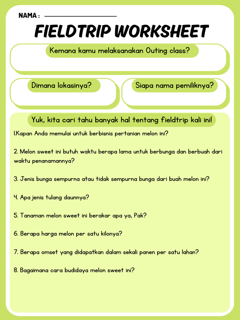 Worksheet Outing Class SMT 1 | PDF