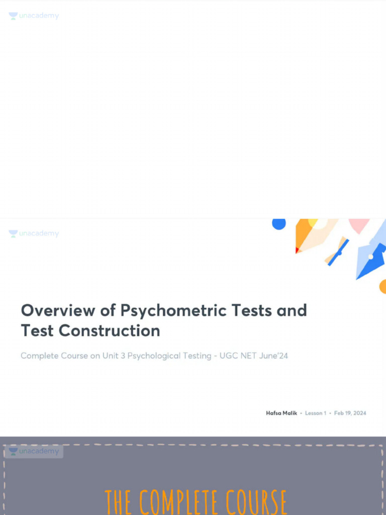 Overview of Psychometric Tests and With Anno 1708781607873 | PDF