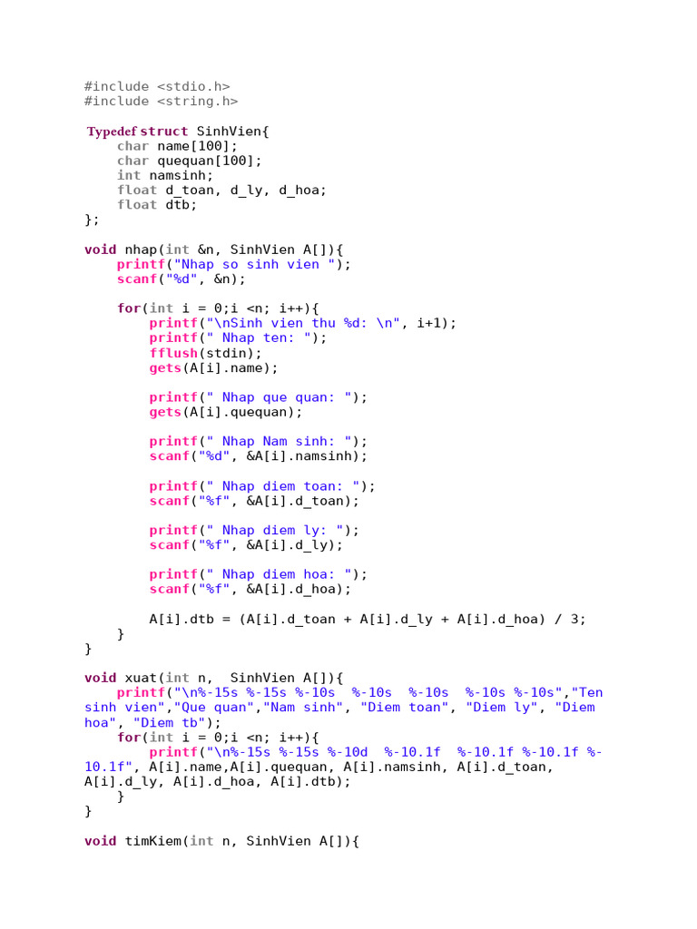 Sinh Vien 1 | PDF | Computer Programming | C++