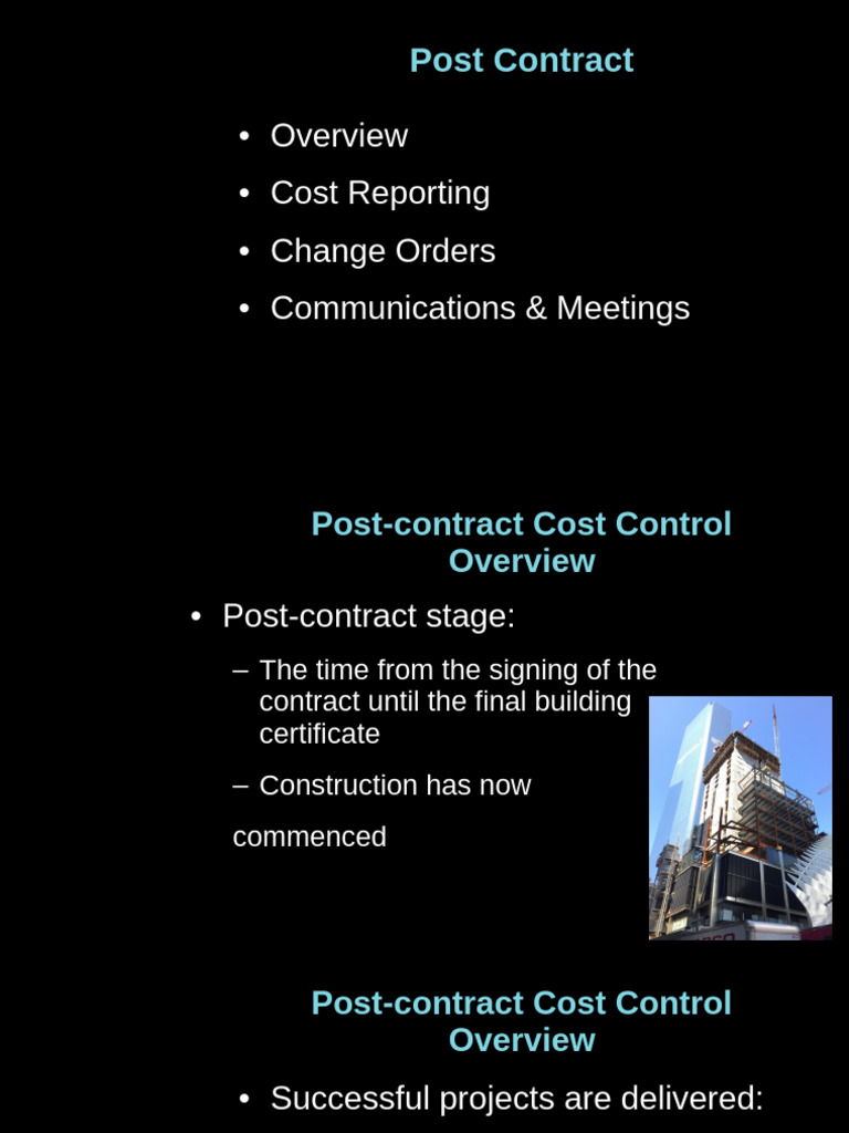 Post-Contract Cost Control Guide | PDF | Cost Accounting | Economies