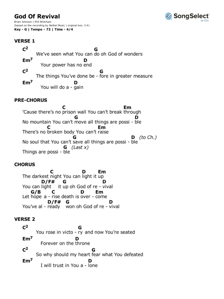 God of Revival G | PDF | Popular Music | Songs