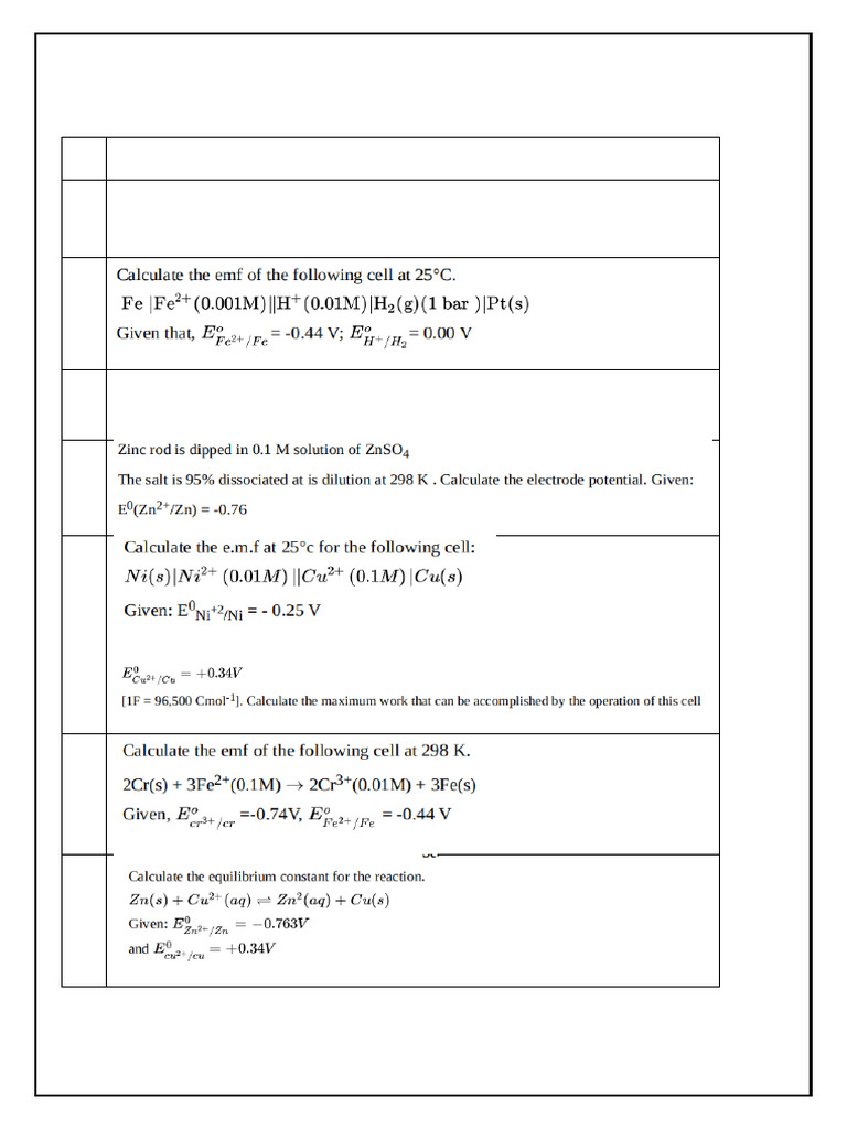 Ch-2 Electrochemistry Pyqs | PDF