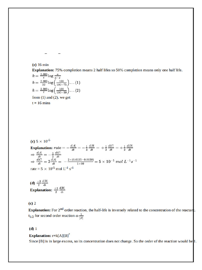 CH-3 Chemical Kinetics PYQS MS | PDF