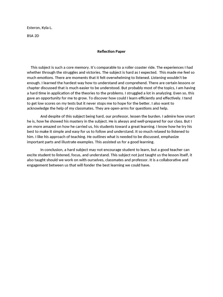Reflection Paper | PDF