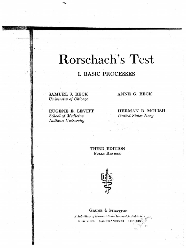 Rorschach Manual | PDF