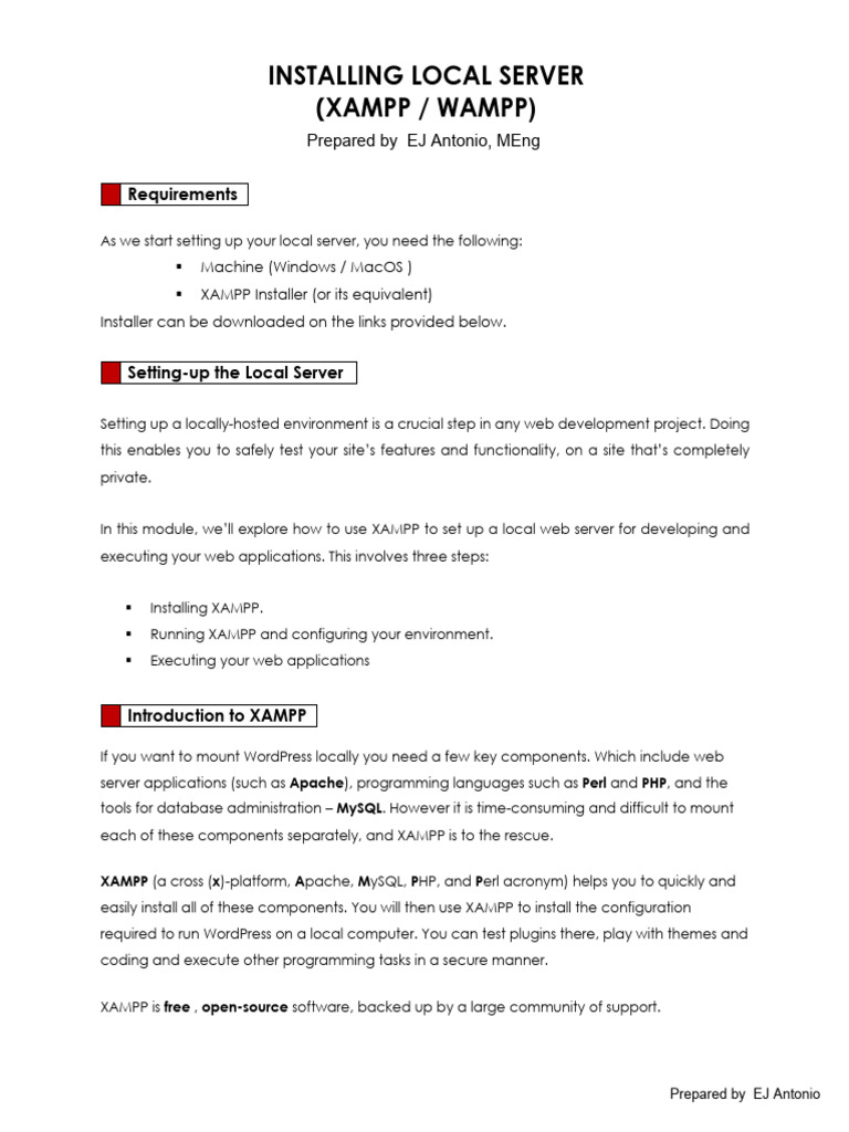 Setting Your Local Server | PDF | Word Press | Software