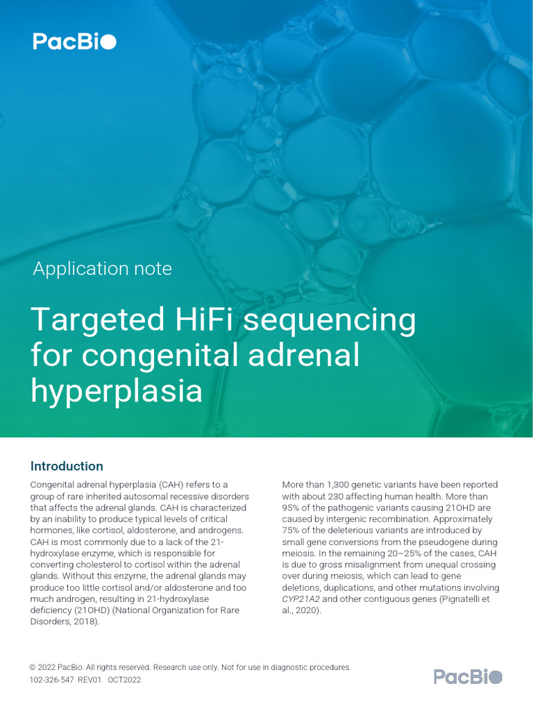 Application Note Congenital Adrenal Hyperplasia CAH | PDF | Polymerase ...