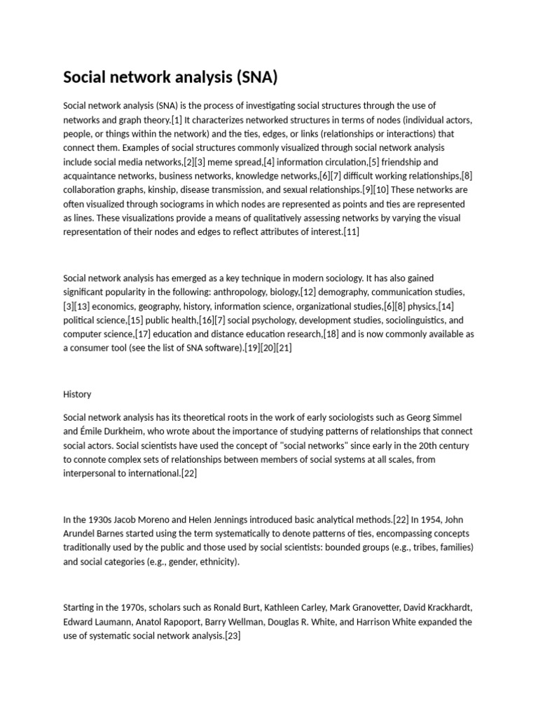 Social Network Analysis (SNA) | PDF | Social Network