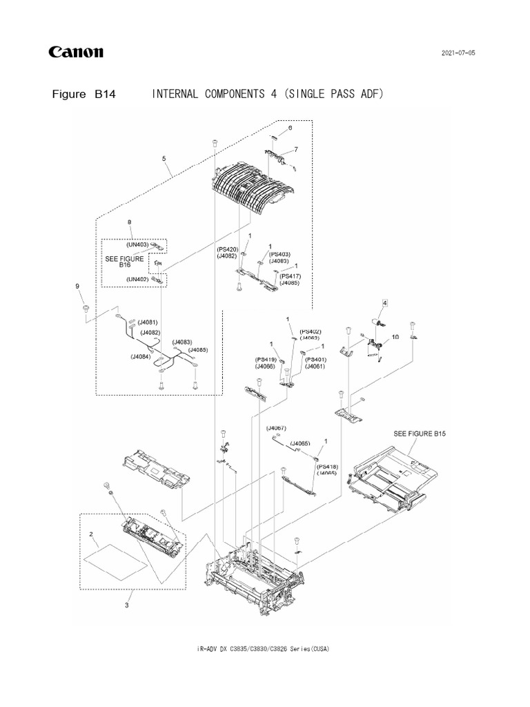 Figure B14: Internal Components 4 (Single Pass Adf) | PDF