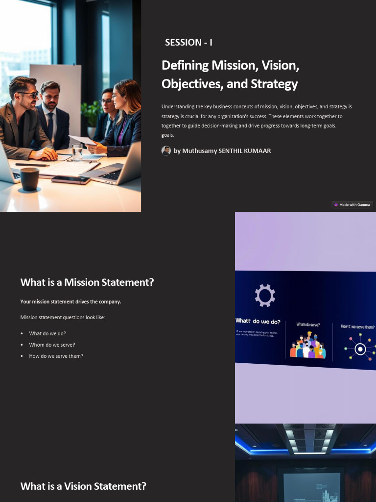 S1, Defining-Mission-Vision-Objectives-and-Strategy | PDF | Goal | Sustainability