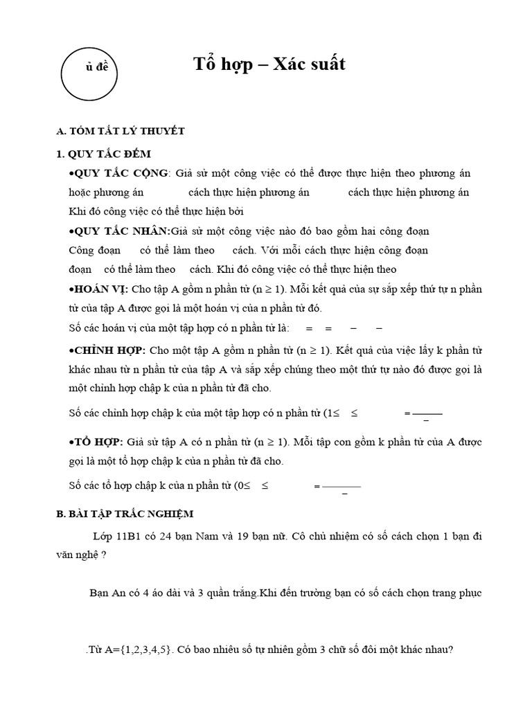 Chu de 9 (To Hop - Xac Suat) | PDF