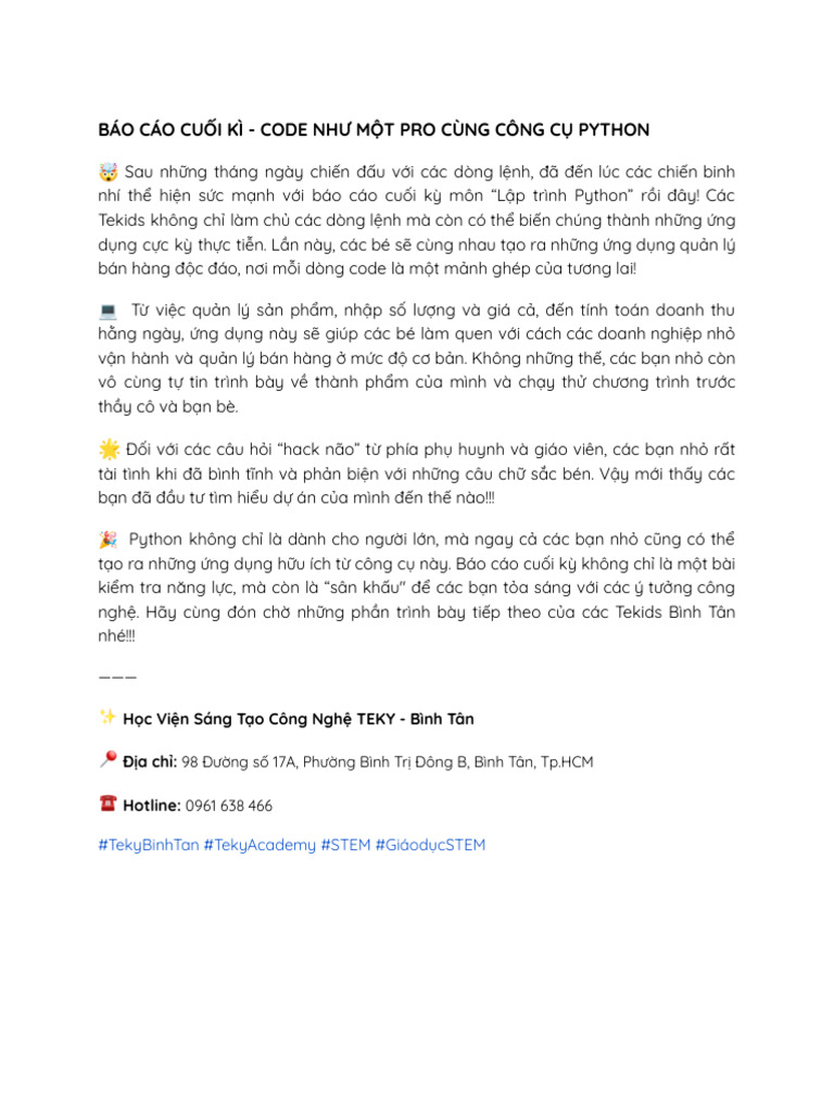 (Teky Bình Tân) BCCK Python | PDF