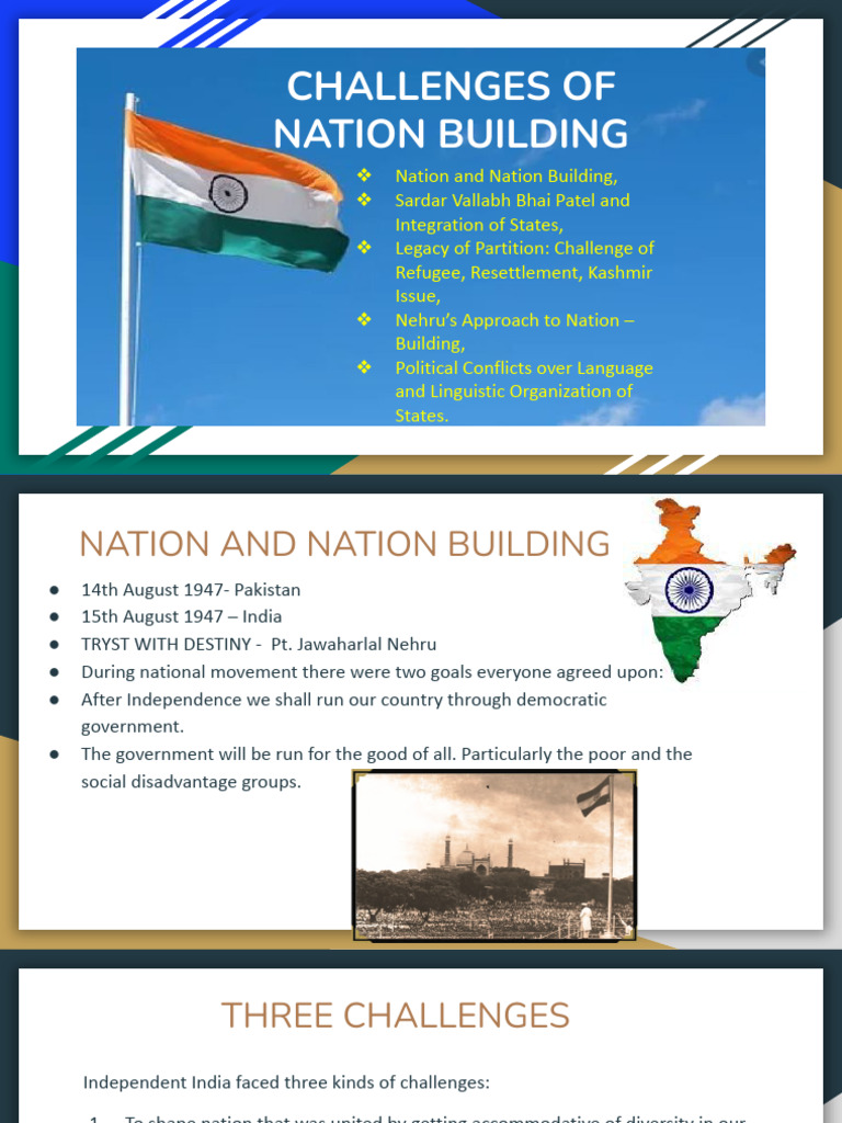 Challenges of Nation Building-1 | PDF | Partition Of India | Jawaharlal ...