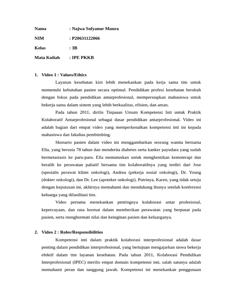 Ipe PKKB Najwa | PDF