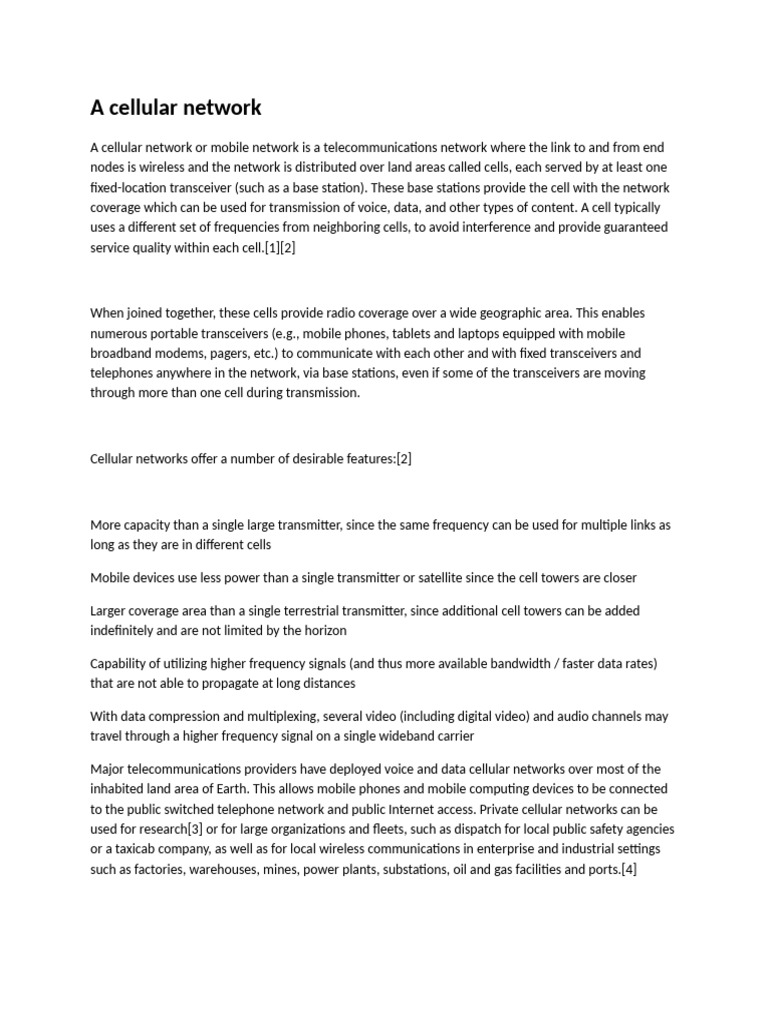 A Cellular Network Pdf Cellular Network Channel Access Method