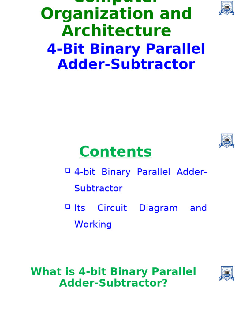 14 - 4-Bit Binary Parallel Adder Subtractor | PDF