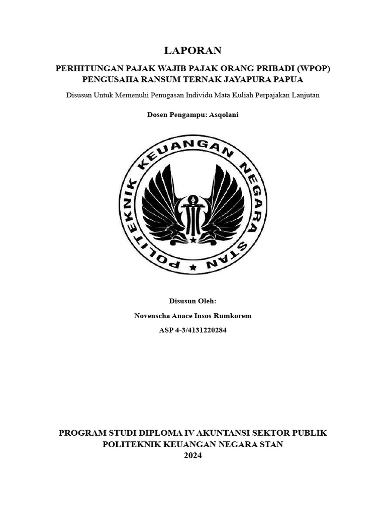 15 Novenscha Rumkorem Laporan Perpajakan | PDF